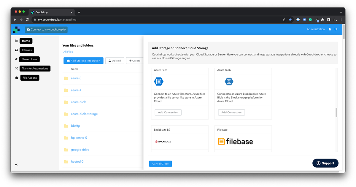 SFTP and FTP for Azure Blob and Files Storage | Couchdrop - Cloud SFTP