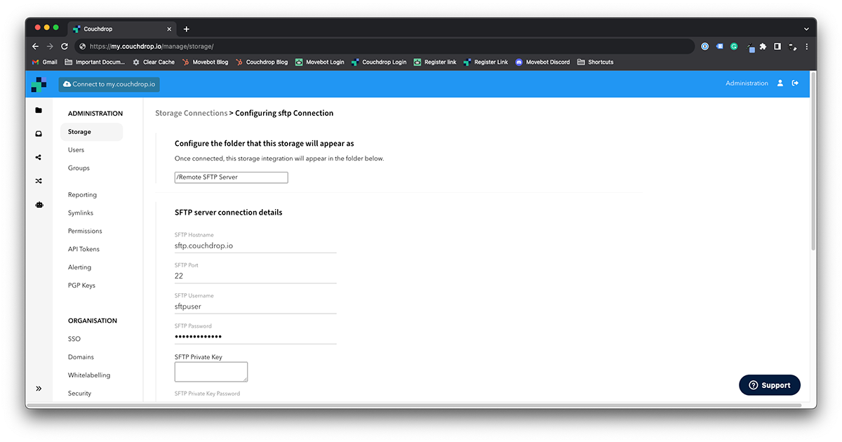 How to backup an SFTP server to Cloud Storage