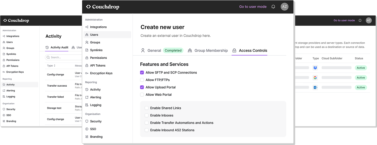 Secure File Transfer Software | Platform Overview | Couchdrop: Cloud ...